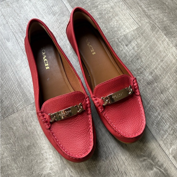 Coach | Shoes | Coach Olive Leather Loafers Watermelon 95b | Poshmark